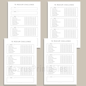 75 Medium Challenge, 75 Day Challenge Printable, 75 Medium Tracker ...