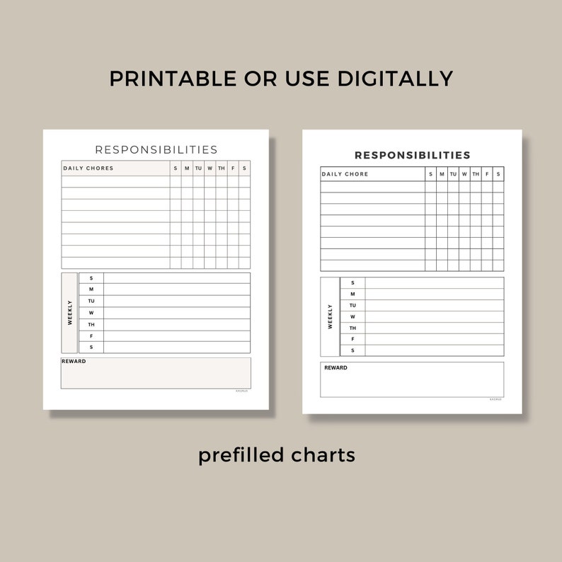 Weekly Chore Chart, Editable Chore Chart, to Do List Template - Etsy