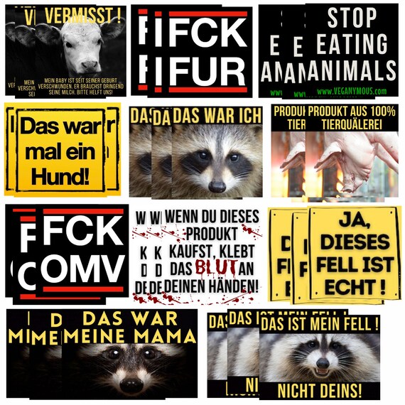 Vegan Sticker Set for Activists Anti Fur Anti Meat Anti Milk - Etsy