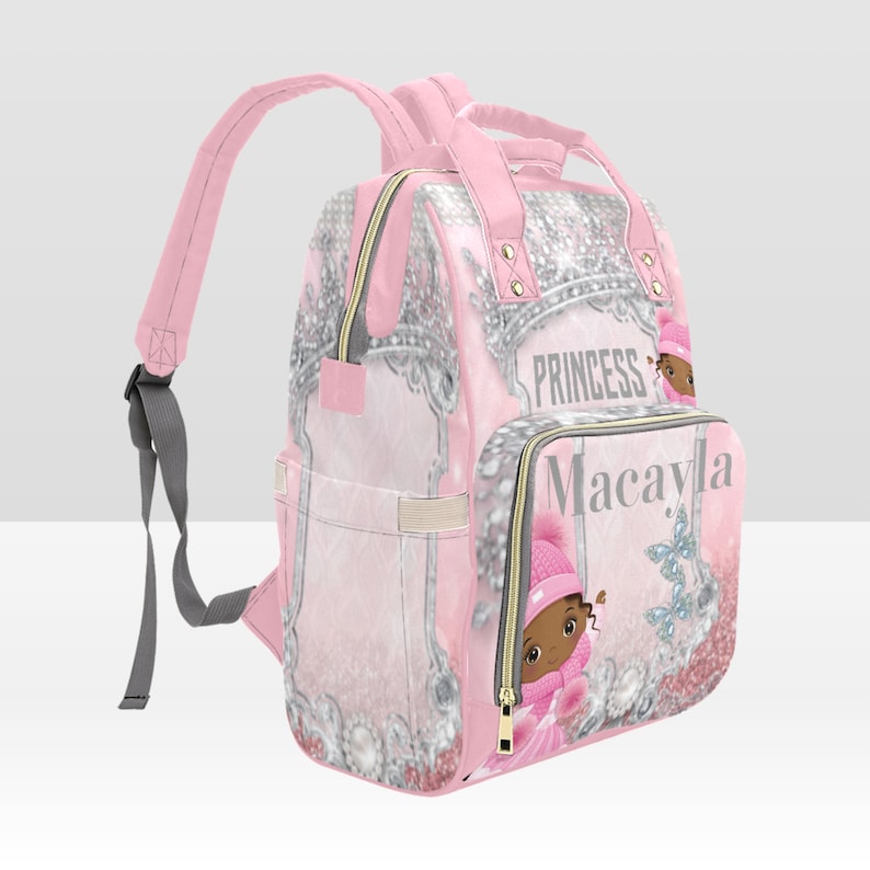 Diaper Bag Backpack, Waterproof Diaper Bag, Custom Baby Girl Pink ...