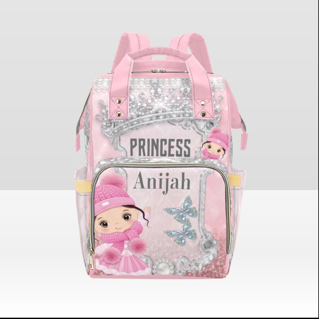 Diaper Bag Backpack, Waterproof Diaper Bag, Custom Baby Girl Pink ...