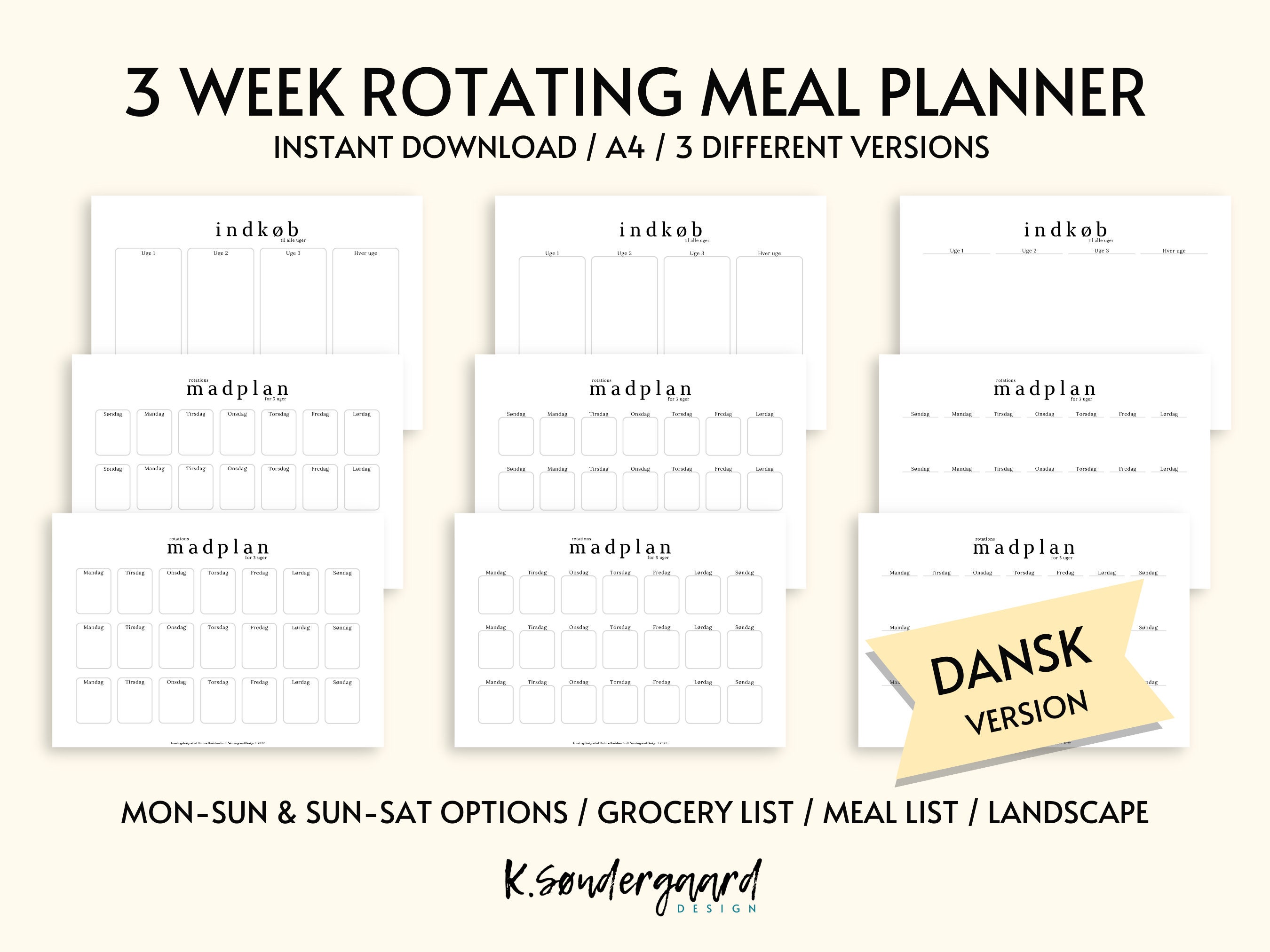 3 Week Rotation Meal Plan / Meal Planner / Family Meal Plan / - Etsy