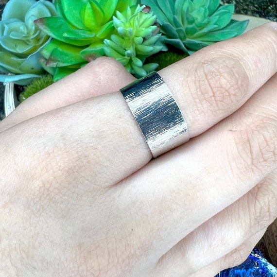 Cuff Finger Ring Wide Band Platinum Adjustable Size 19mm P16 - Etsy