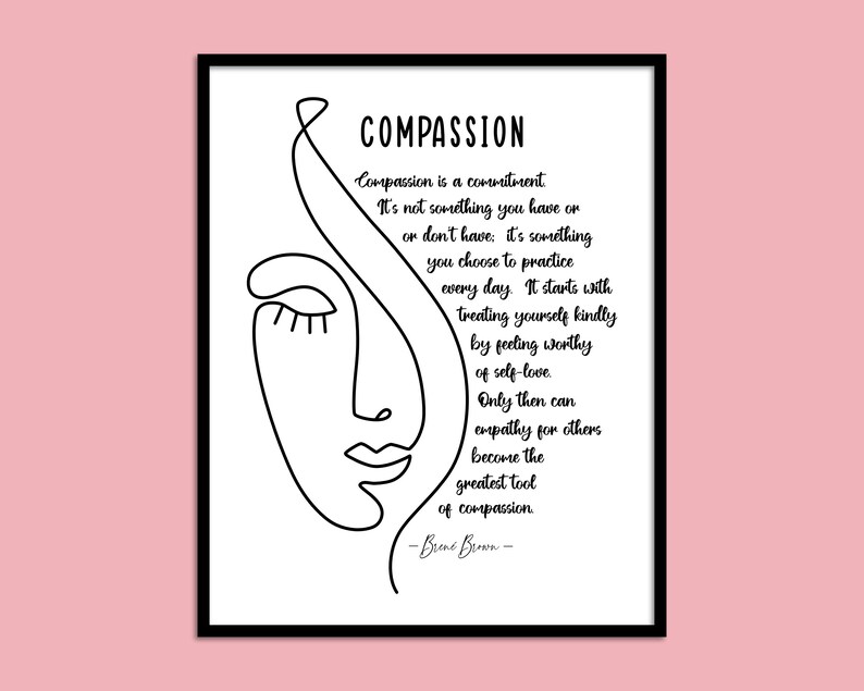 Brene Brown Quote, Compassion Definition, Printable Wall Art ...