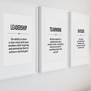 Leadership, Teamwork, Success, Office Decor, 3 Piece Wall Art ...