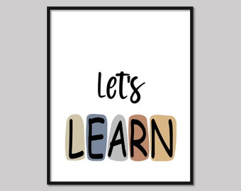 Let's Read Digital Poster, Classroom Poster, Home School Poster, Kid's ...
