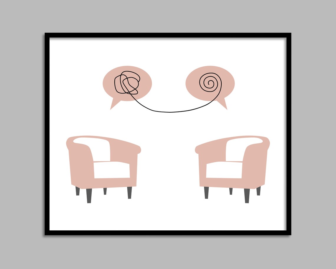 Therapy Counselor Office Wall Art, Talking Helps, Mental Health Print ...