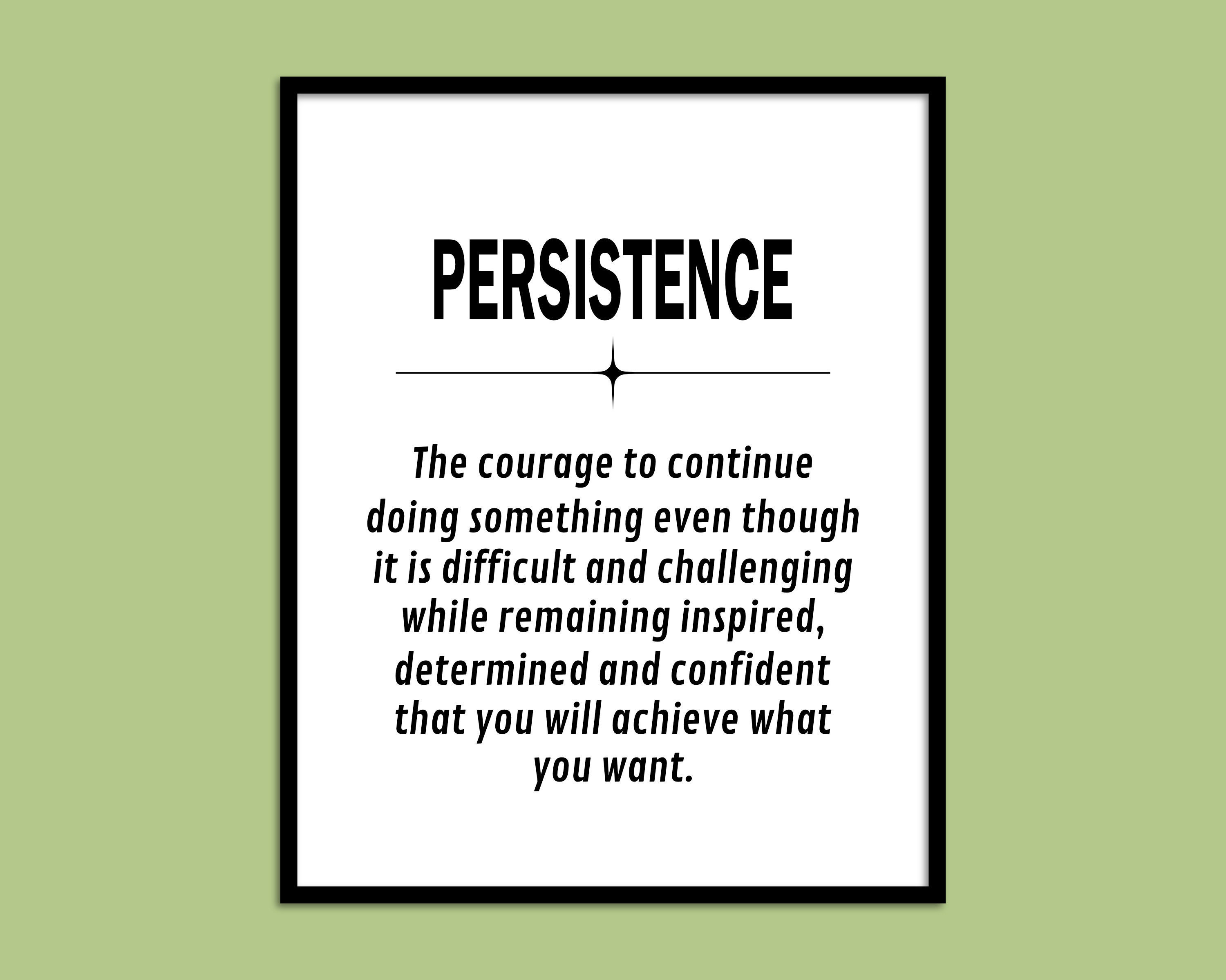 Persistence Quote Print, Printable Wall Art, Office Decor, Business ...