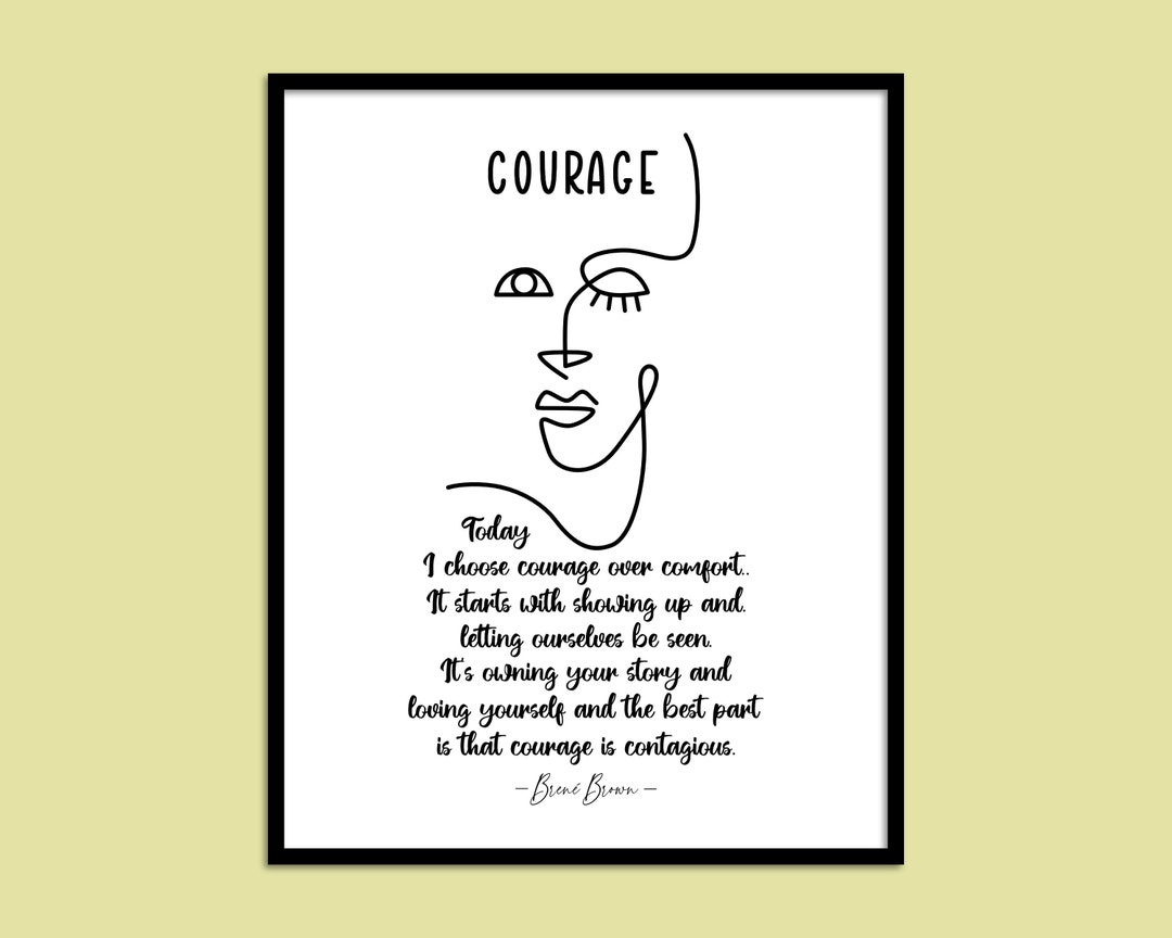 Brene Brown Quote, Courage Definition, Printable Wall Art ...