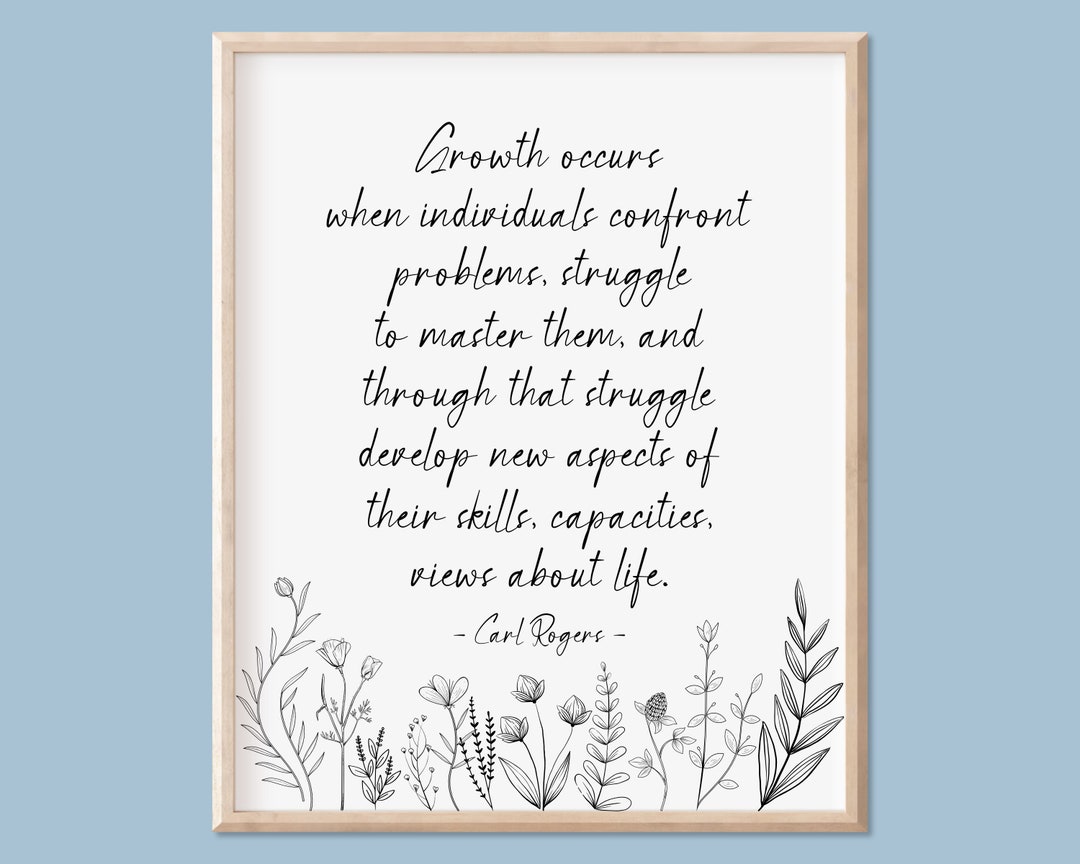 Carl Rogers Quote, Printable Wall Art, Mental Health, Therapist Office ...