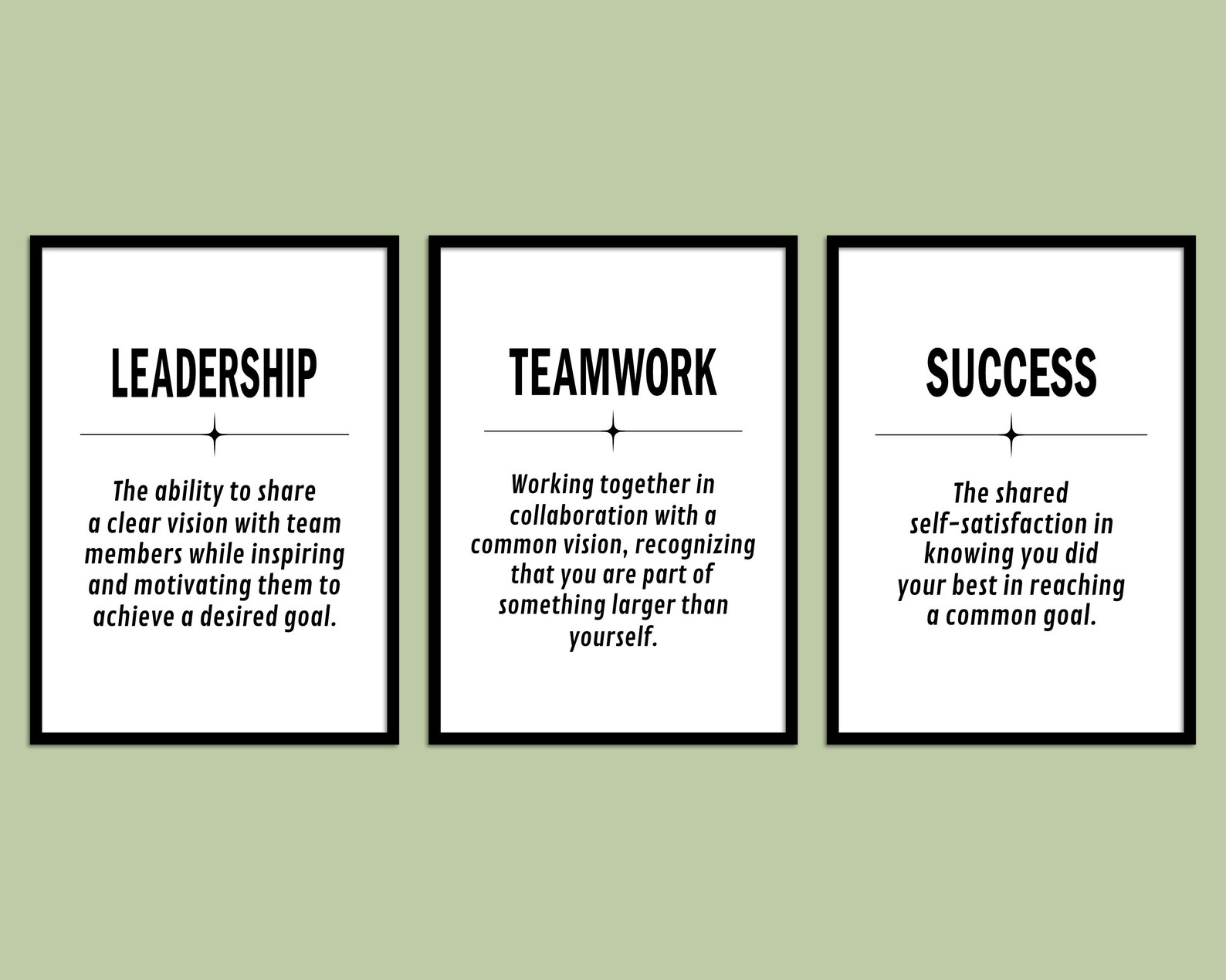 Leadership, Teamwork, Success, Office Decor, 3 Piece Wall Art ...