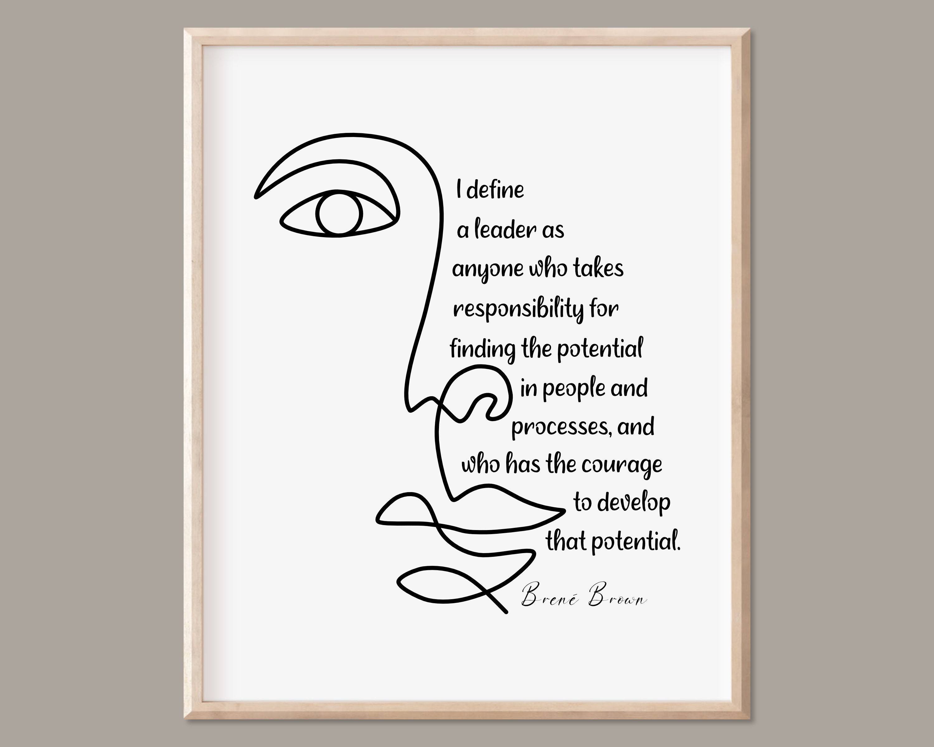 Brene Brown Quote, Leadership Quote, Digital Print, Therapy Poster ...