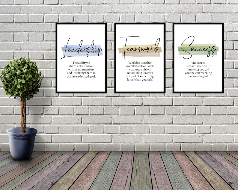 Leadership Teamwork Success Office Decor 3 Piece Wall Art - Etsy Australia