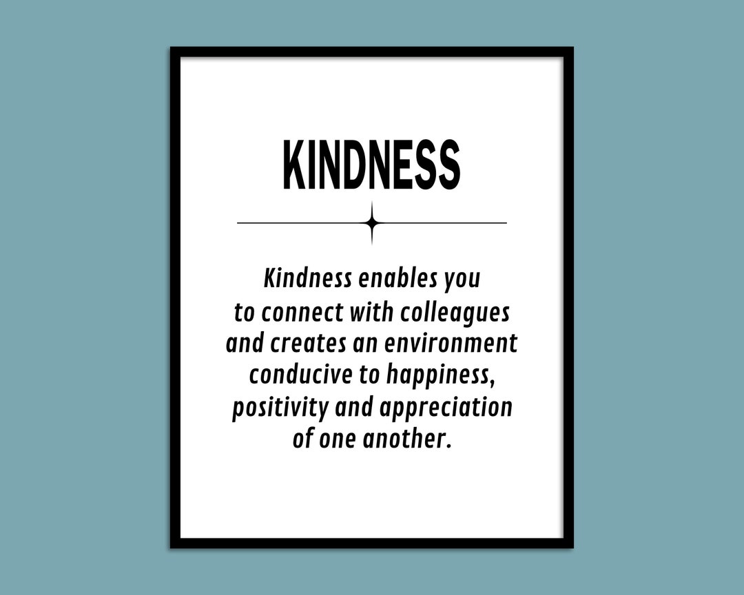 Kindness Printable Office Wall Art, Minimalist Office Decor, Business ...