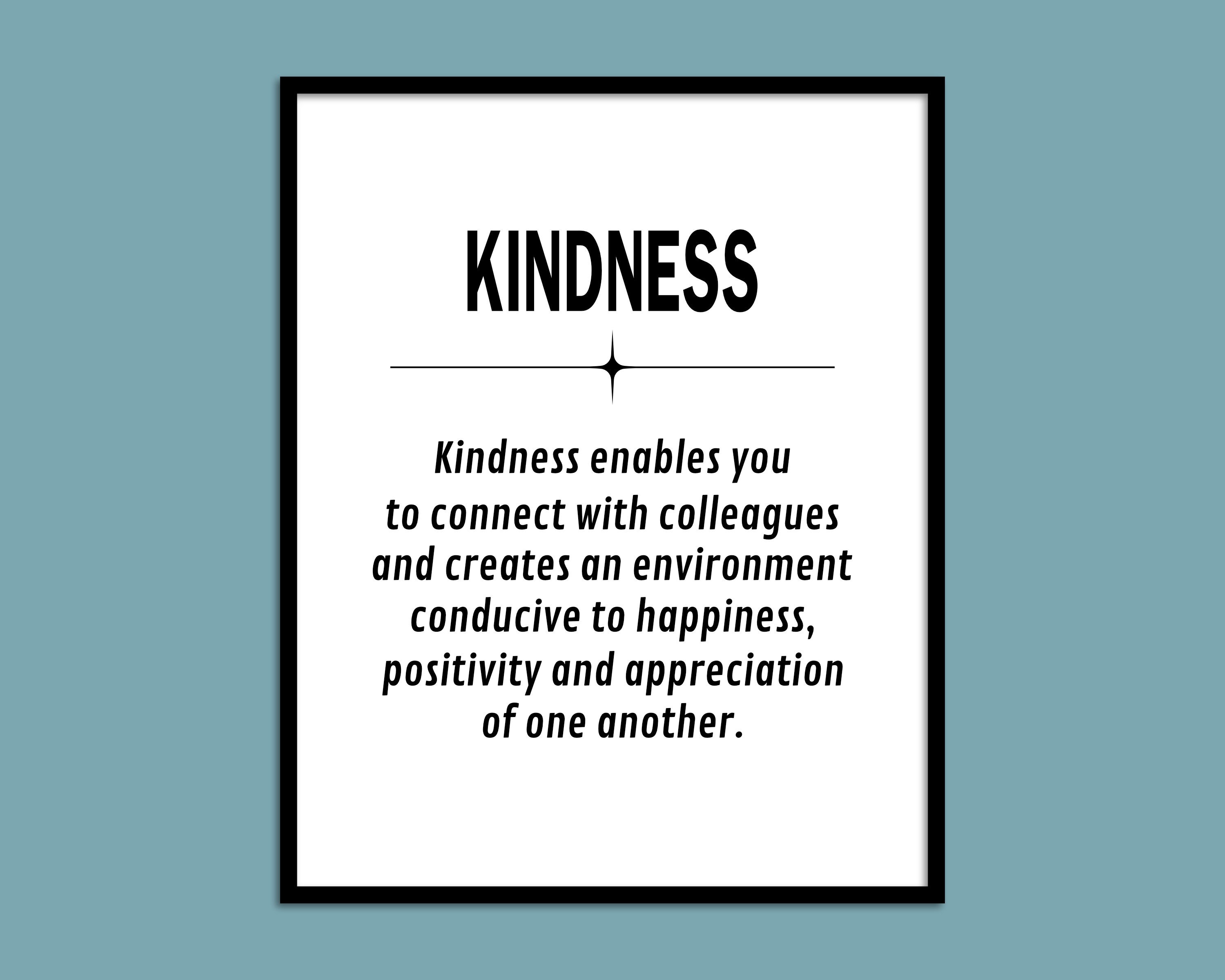 Kindness Printable Office Wall Art, Minimalist Office Decor, Business ...
