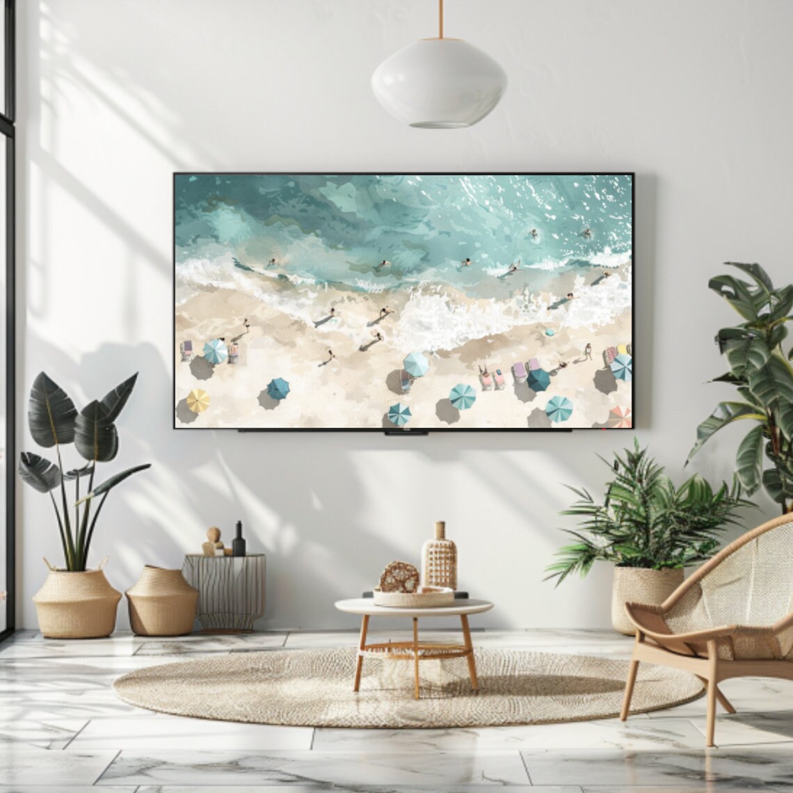 Beach Frame TV Art Set of 9, Beach TV Art Bundle, Ocean Waves TV Art ...