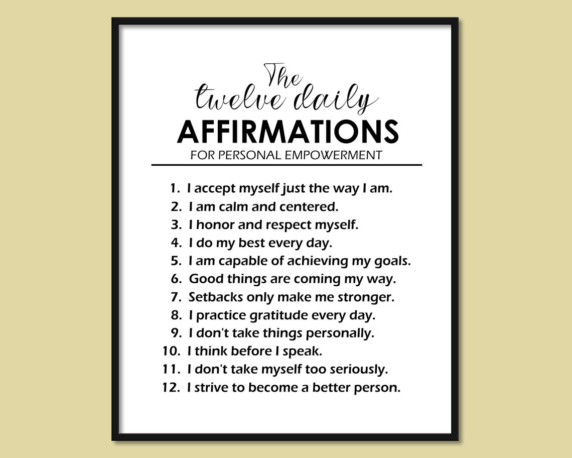 Affirmations Wall Print, Positive Affirmations, Daily Affirmations ...