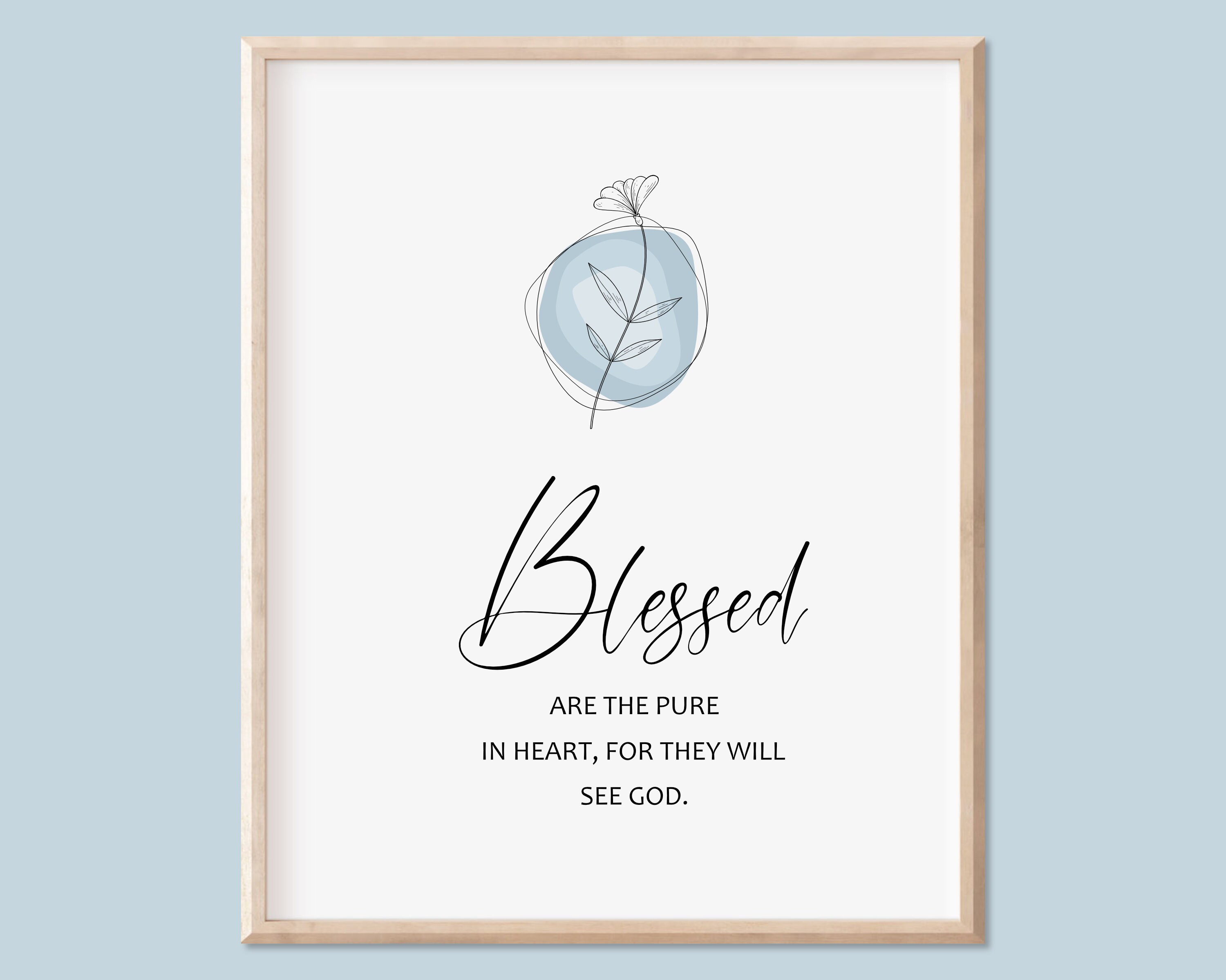 Matthew 5: 3-10, Bible Verse Printable Wall Art, Set of 8 Prints ...