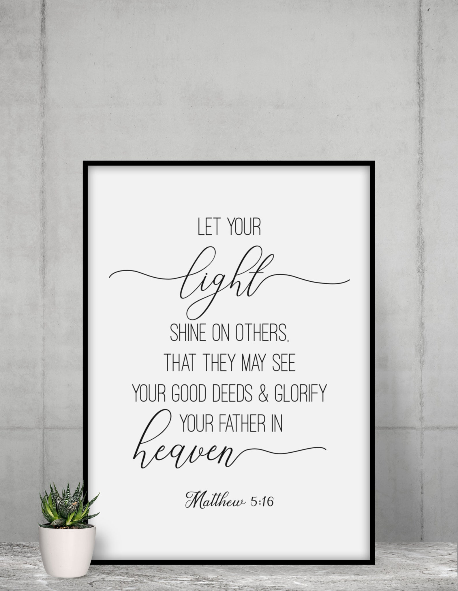 Matthew 5:16, Bible Verse Printable Wall Art, Scripture Quote Print ...