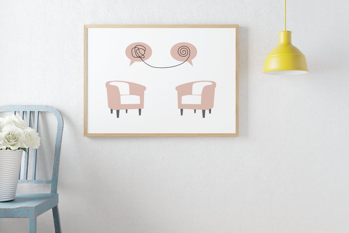 Therapy Counselor Office Wall Art, Talking Helps, Mental Health Print ...