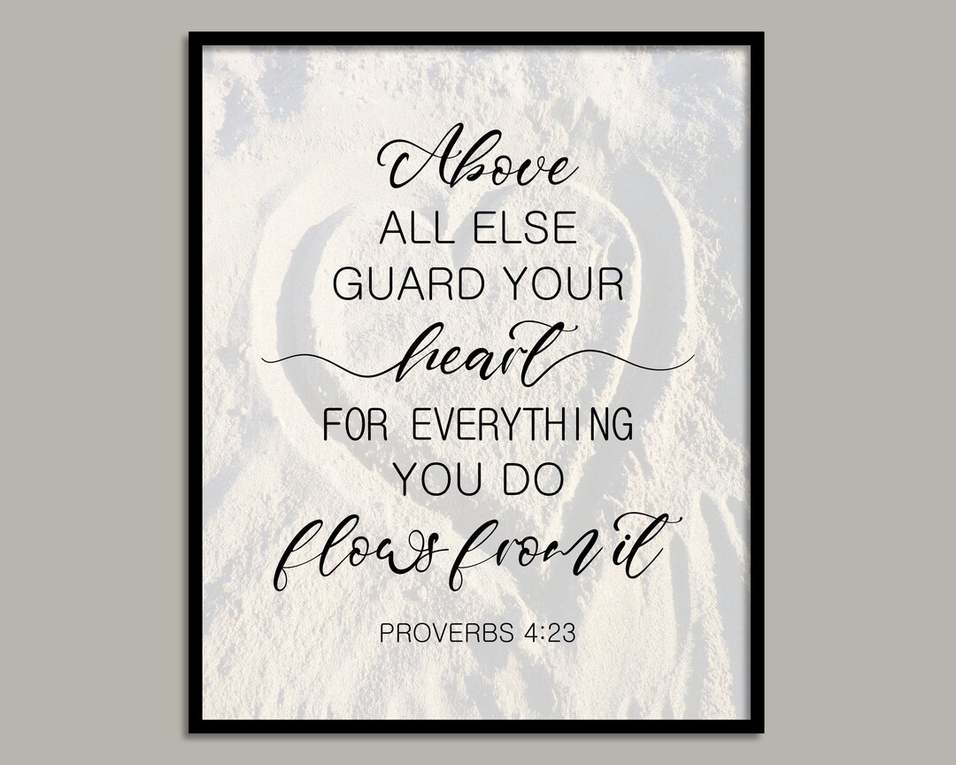 Proverbs 4:23, Bible Verse Printable Wall Art, Scripture Quote Print ...