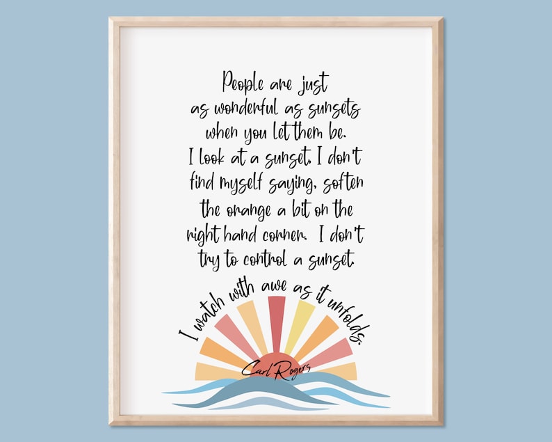 Carl Rogers Quote Printable Wall Art, Mental Health, Therapist Office ...