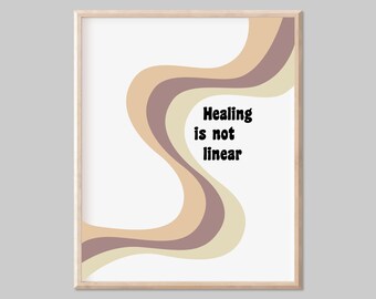 Healing is Not Linear Printable Wall Art Mental Health - Etsy