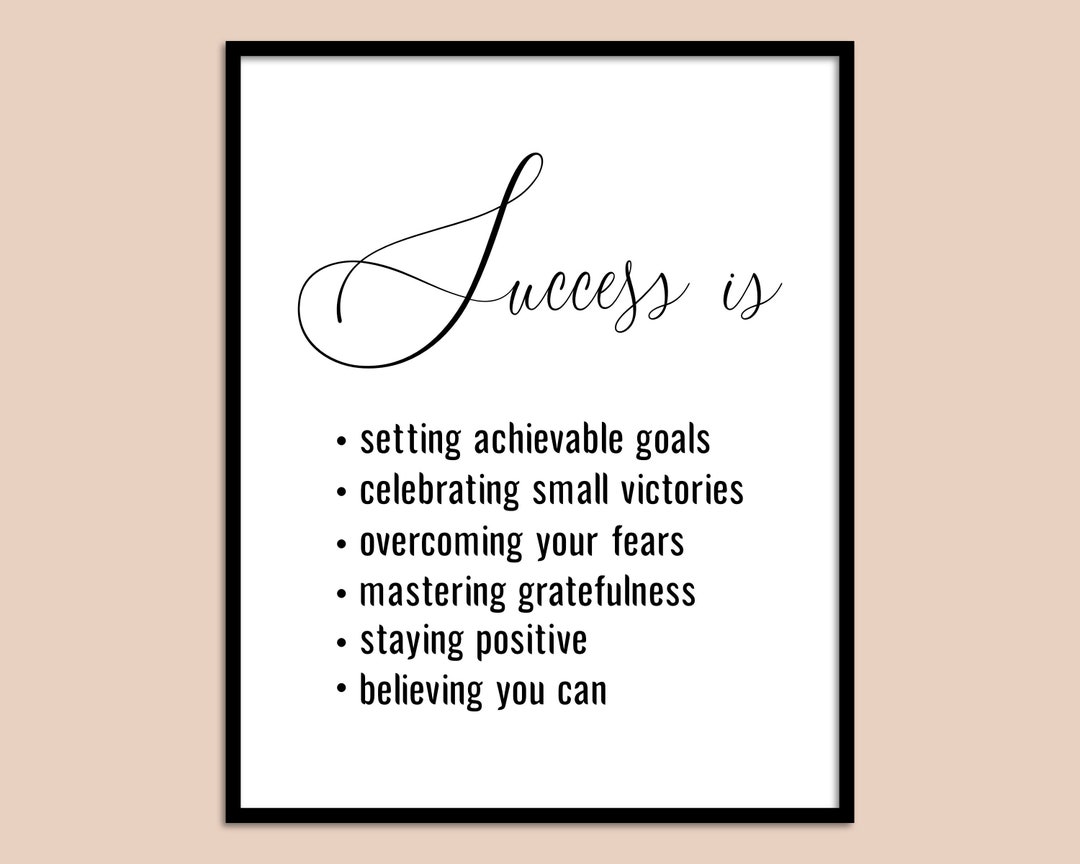 Success Quote, Printable Office Wall Art, Office Decor, Motivational ...