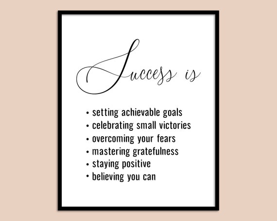 Success Quote Printable Office Wall Art Office Decor - Etsy