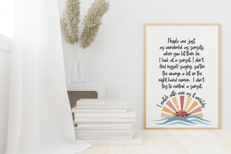 Carl Rogers Quote Printable Wall Art, Mental Health, Therapist Office ...