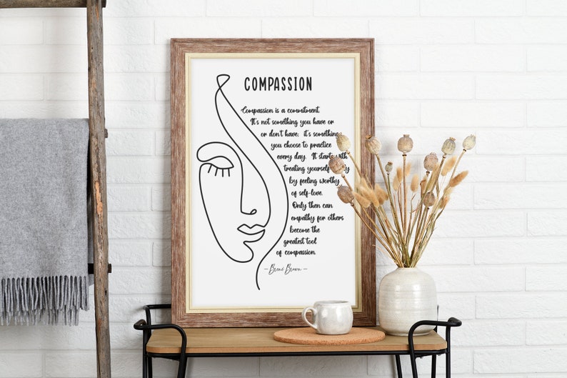 Brene Brown Quote, Compassion Definition, Printable Wall Art ...