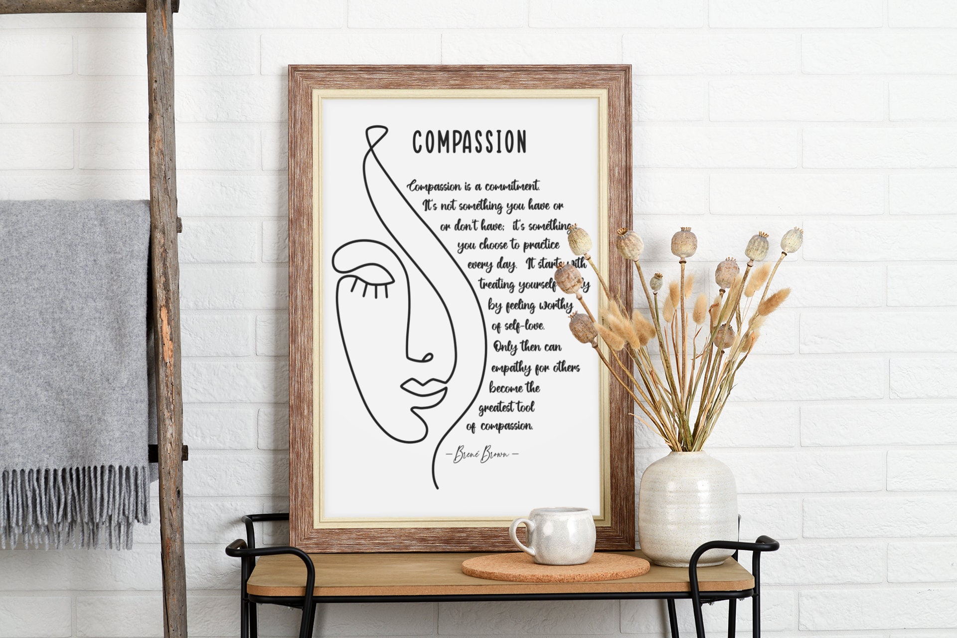 Brene Brown Quote, Compassion Definition, Printable Wall Art ...