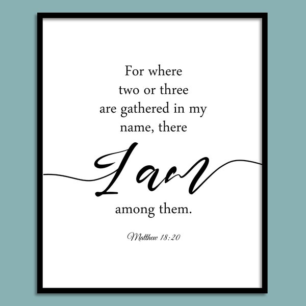 Verse Matthew 18 20 - Etsy
