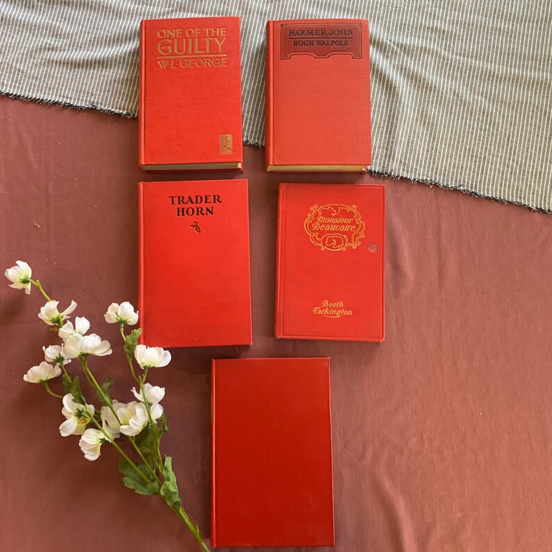 Shades of Bright Red Books by Color Vintage Decor Books - Etsy