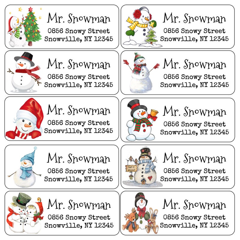 Snowman Labels - Etsy