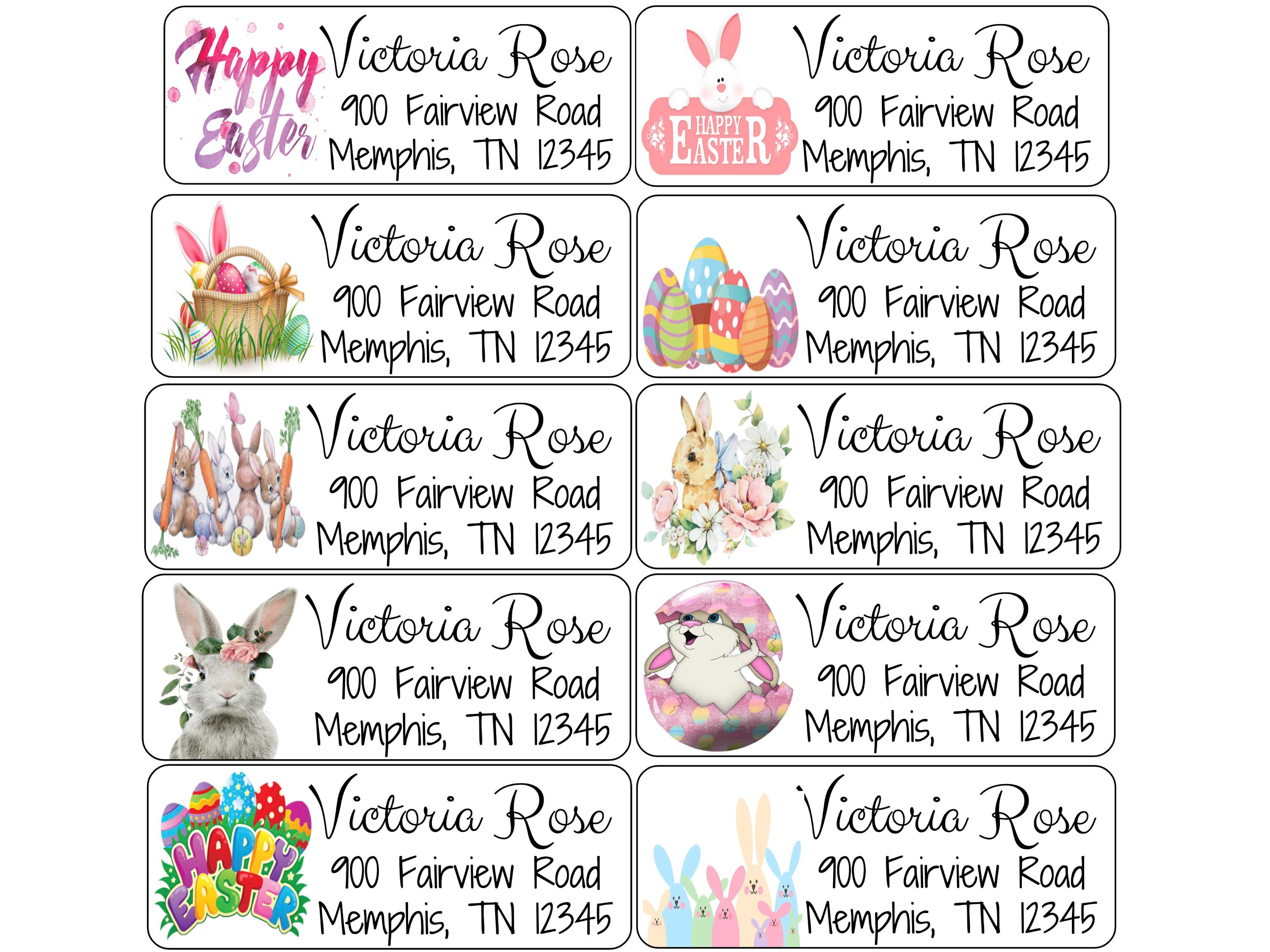Easter Return Address Labels | Easter Bunny | Custom Address Labels ...