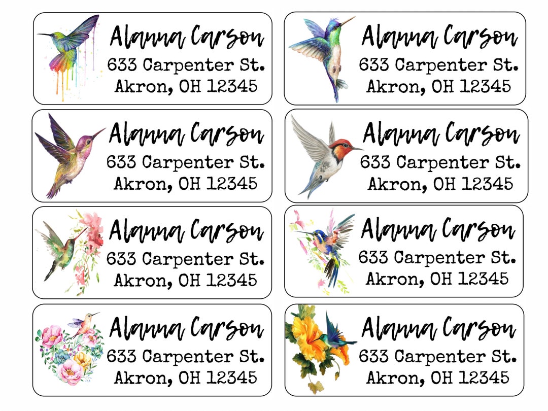 Return Address Labels | Hummingbird | Custom Address Labels ...