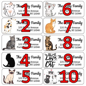 Return Address Labels | Cat | Cats | Cute Cat | Custom Address Labels ...