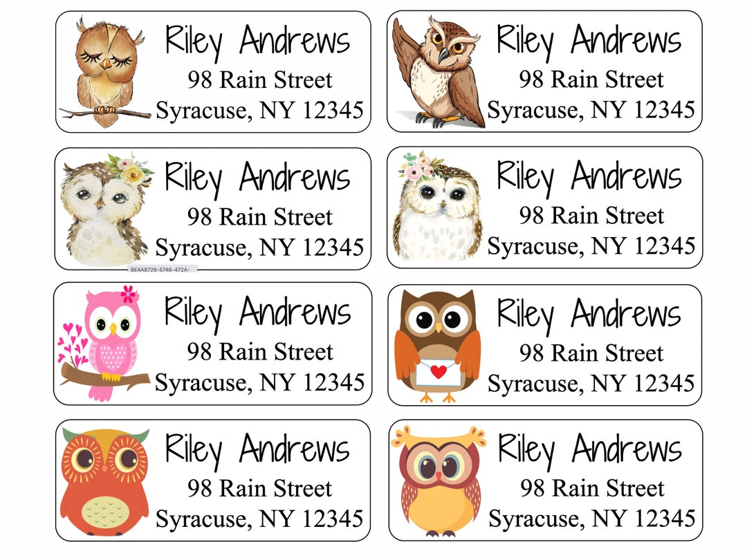 Return Address Labels | Owl | Animals | Custom Address Labels ...
