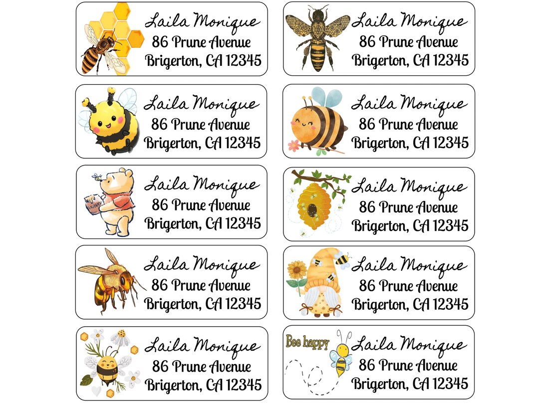 Return Address Labels | Bees | Custom Address Labels | Personalized ...