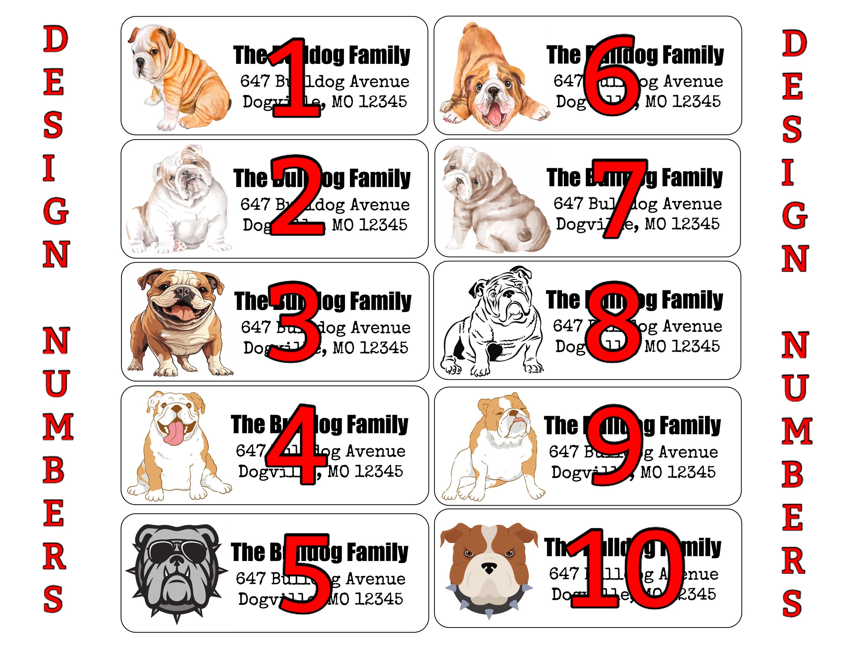 Return Address Labels | American Bulldog | Dogs | Custom Address Labels ...