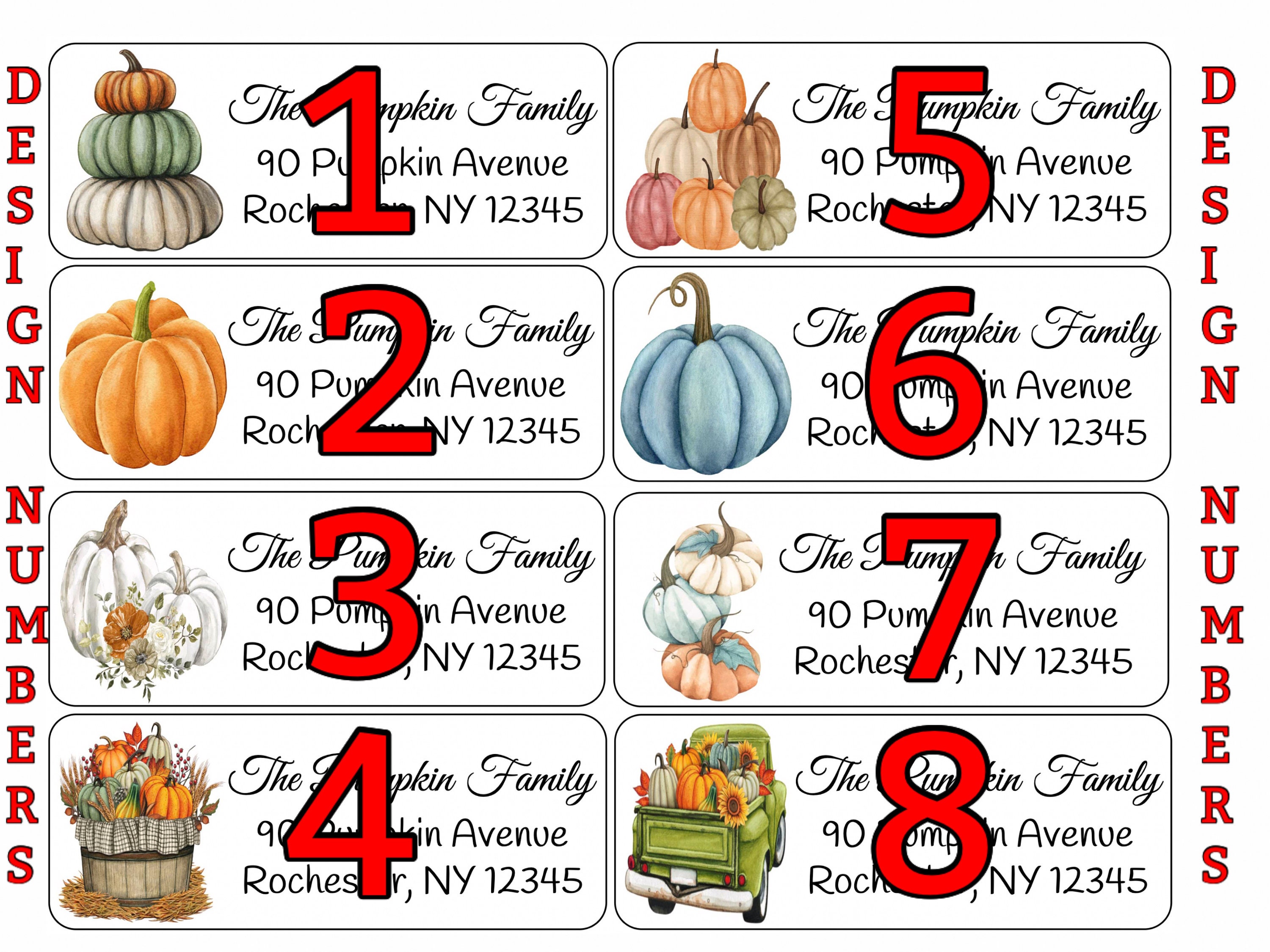Fall Return Address Labels | Pumpkins | Custom Address Labels ...