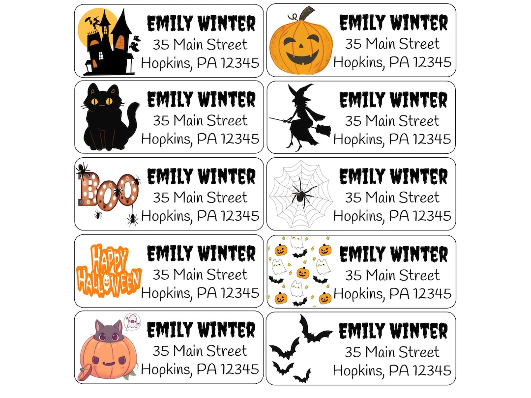 Halloween Return Address Labels | Custom Address Labels | Personalized ...