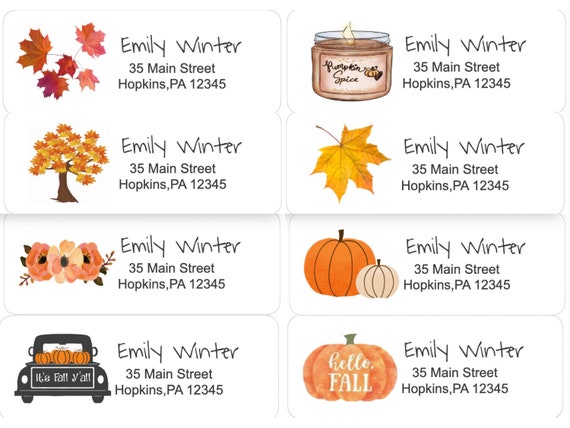 Return Address Labels Fall Theme Custom Address Labels - Etsy