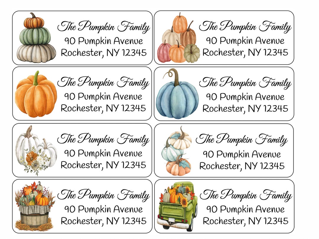 Fall Return Address Labels | Pumpkins | Custom Address Labels ...