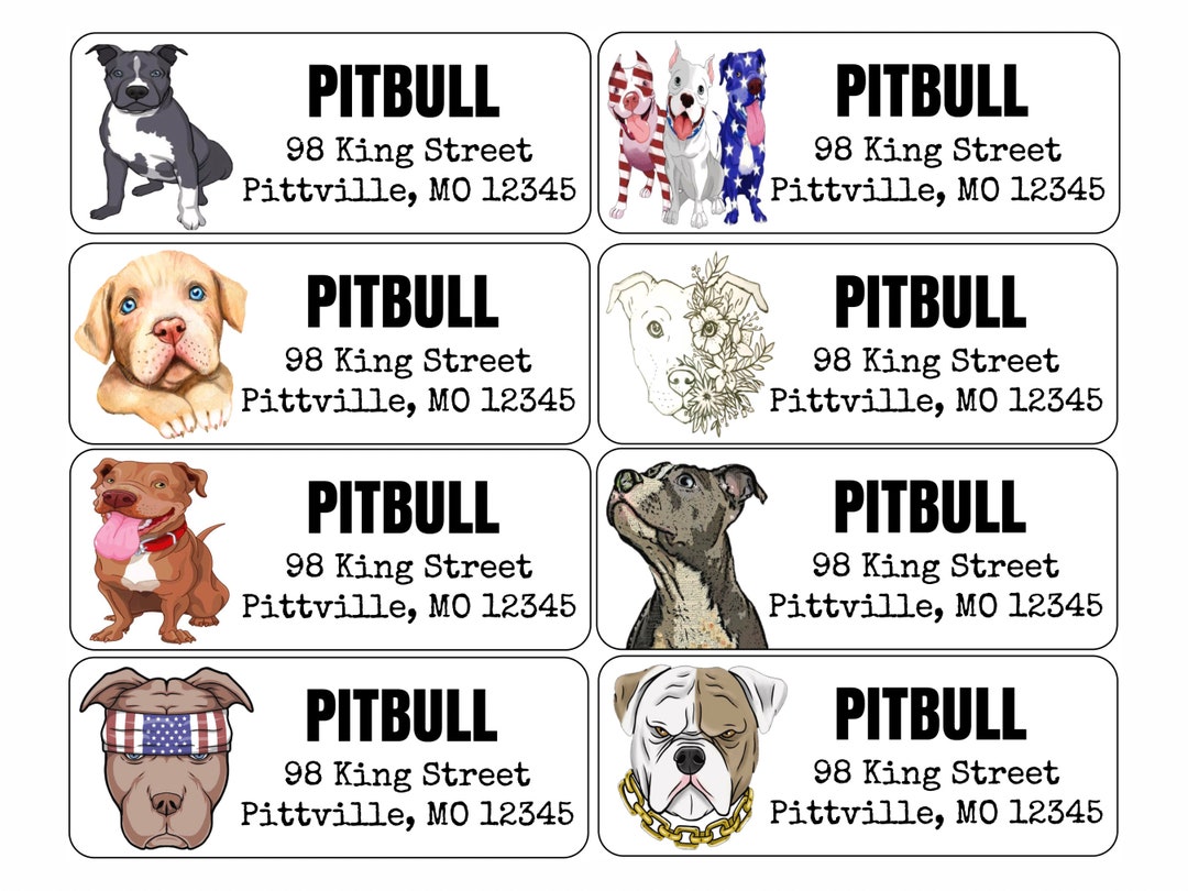 Return Address Labels | Pitbull | Dogs | Custom Address Labels ...