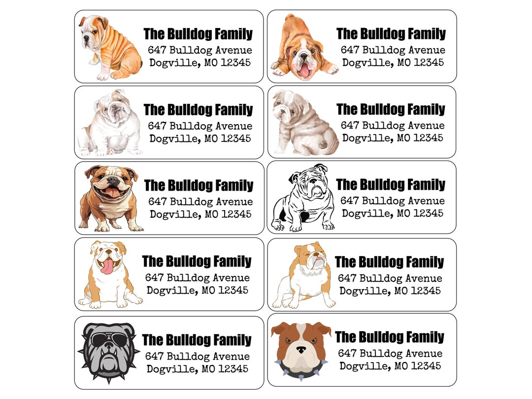 Return Address Labels | American Bulldog | Dogs | Custom Address Labels ...