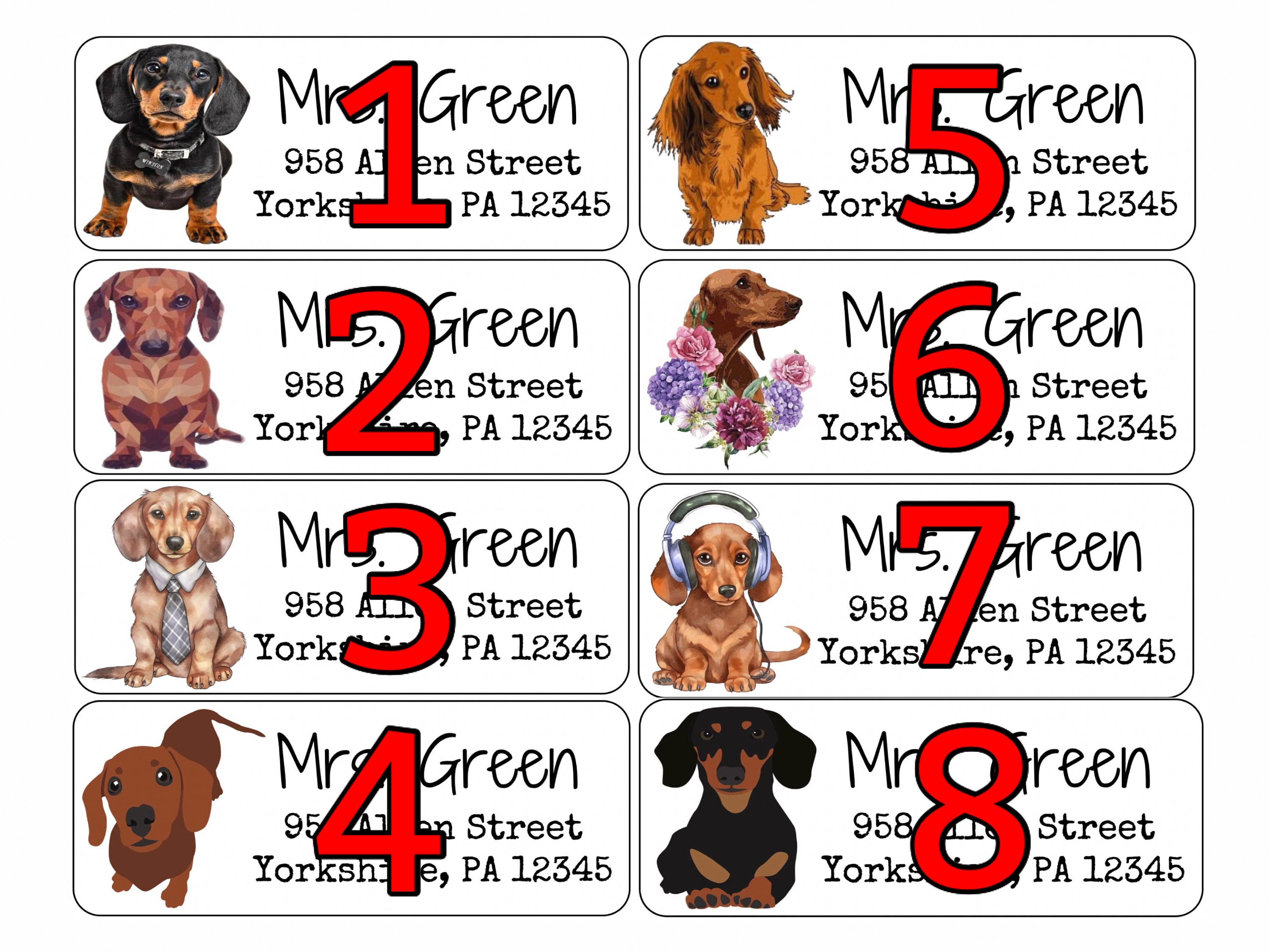 Return Address Labels | Dachshund | Dogs | Custom Address Labels ...