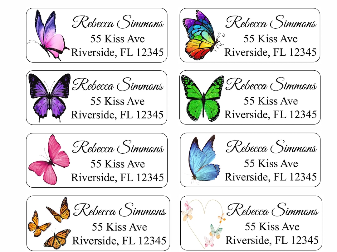 Return Address Labels | Butterfly | Butterflies| Custom Address Labels ...