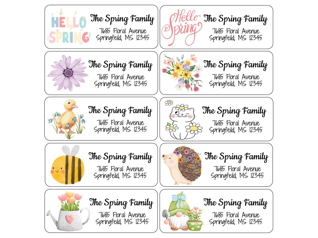 Return Address Labels | Spring | Flowers | Custom Address Labels ...